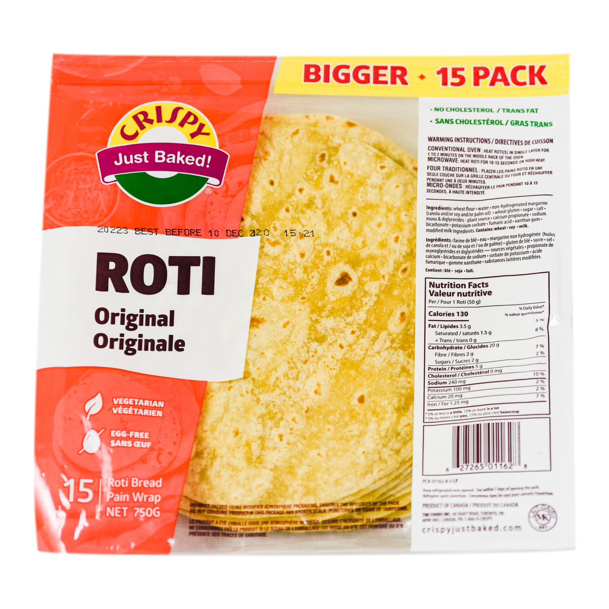 Crispy Just Baked Roti Original 15 Pack – Eraa Supermarket